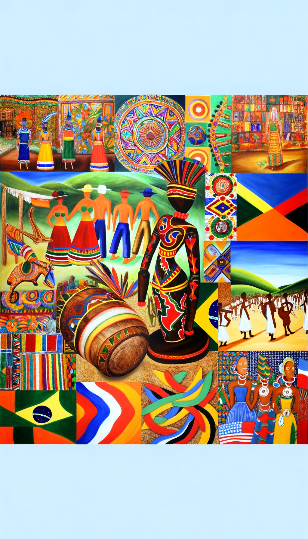 Traditional Brazilian Art Brazilian Traditional Floral Pattern Stock